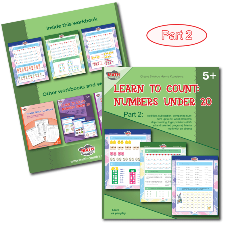 Workbooks for 5+ years old "Learn to count" - Math Country