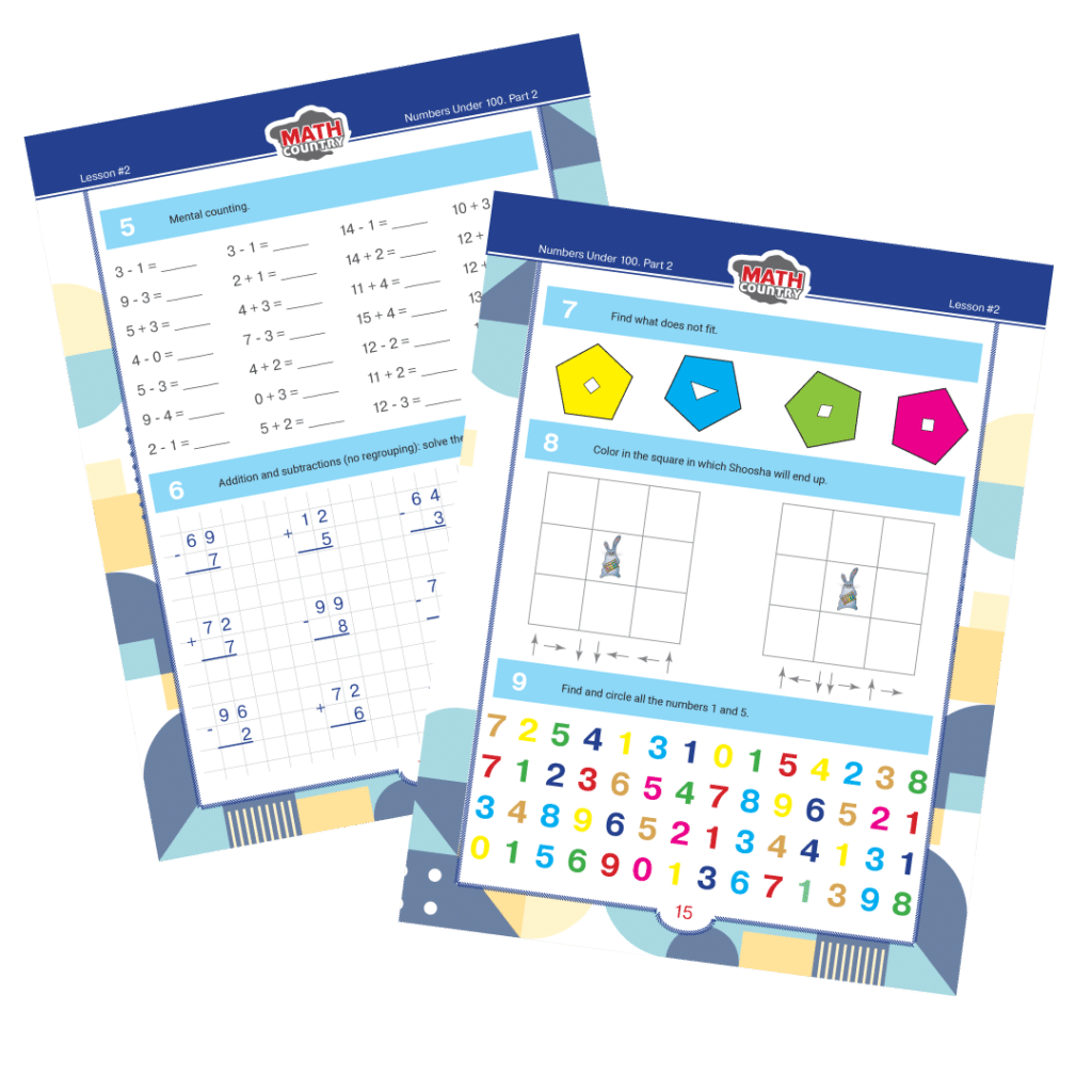 1st Grade Math Workbook (age 6+). Quick Counting. Part 2 | Math Country