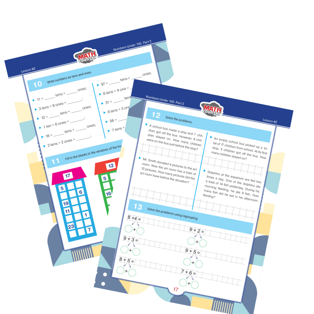 1st Grade Math Workbook (age 6+). Quick Counting. Part 2 | Math Country