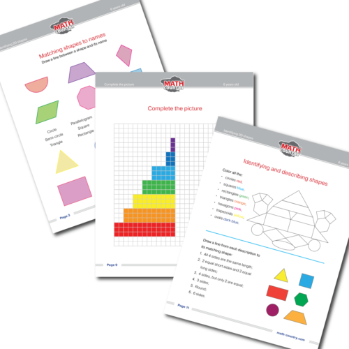 Math Worksheets Grade 1: Geometry. 2D & 3D shapes (age 6+) | Math Country