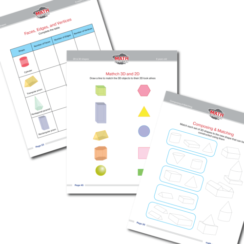 Math Worksheets Grade 1: Geometry. 2D & 3D shapes (age 6+) | Math Country