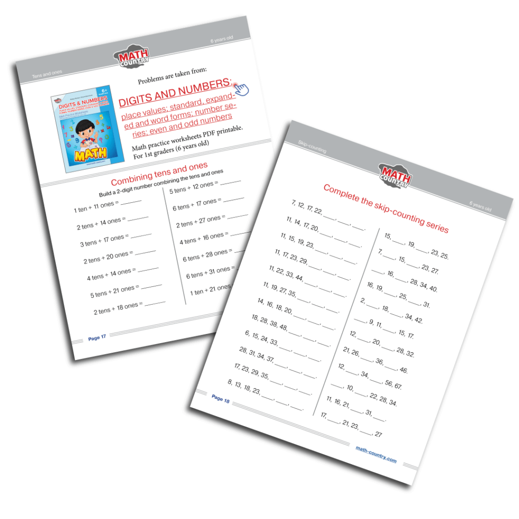 Free Math Worksheets Grade 1 (6+ yo) – Math Country