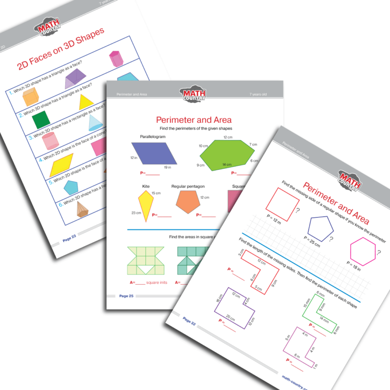 Geometry. Math Worksheets grades 2-3 (age 7+) | Math Country
