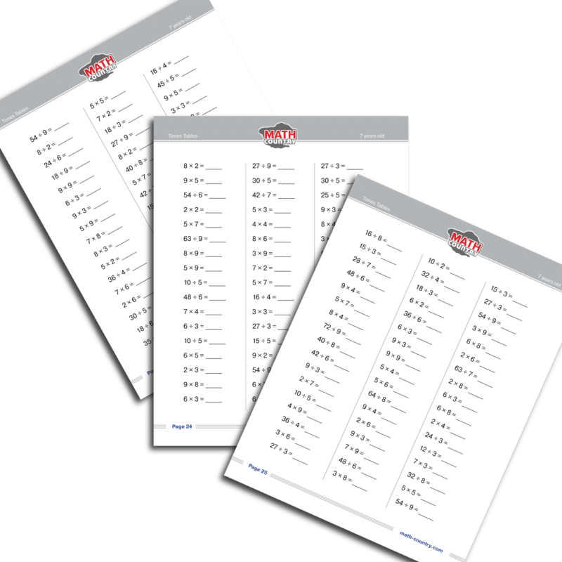 Mental Math All Operations. Math Worksheets grades 2-3 (age 7+) | Math ...