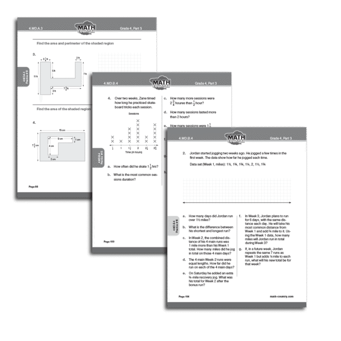4th Grade Measurement & Geometry Math Workbook | Grade 4 Common Core ...